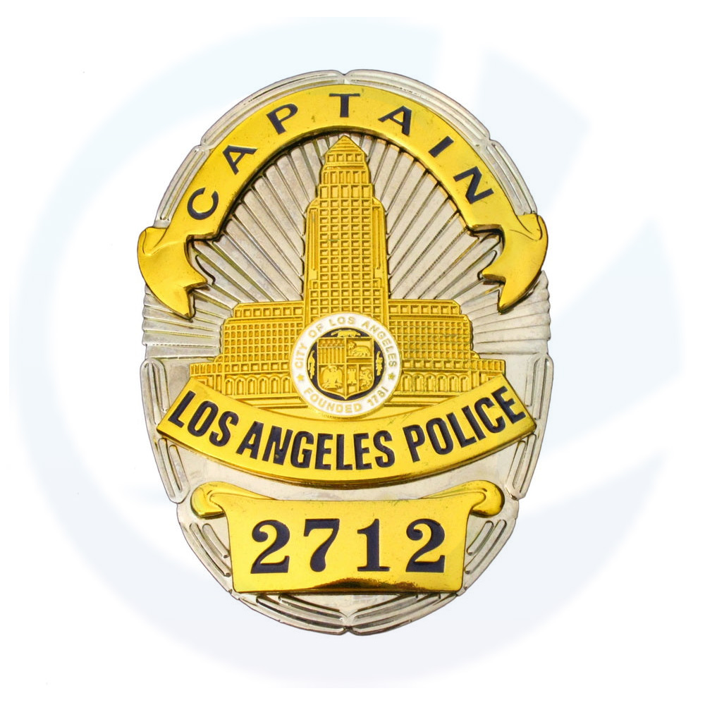 LAPD Los Angeles Captain Police Badge Replica Movie Props With No.2712 ...